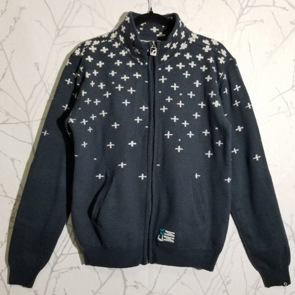 Gsus Industries | Sweaters | Gsus Industries Cross Printed Wool Blend ...